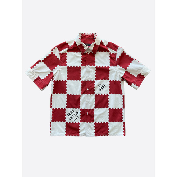 Louis Vuitton | Shirts | Louis Vuitton Nigo Red White Checkered Button ...